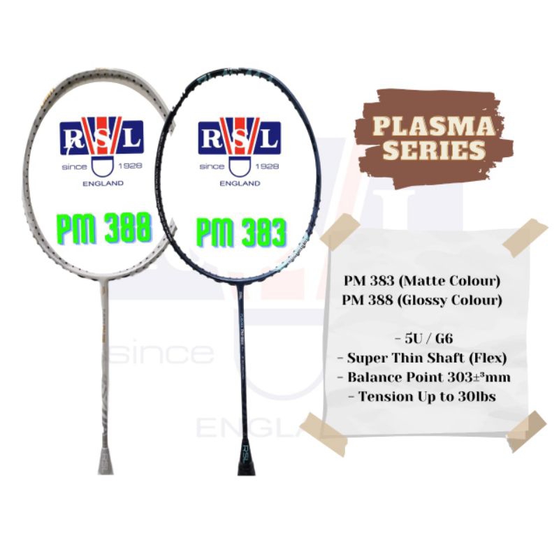 RSL PLASMA SERIES PM 383&PM 388 RACQUET BADMINTON 5U | Shopee Philippines