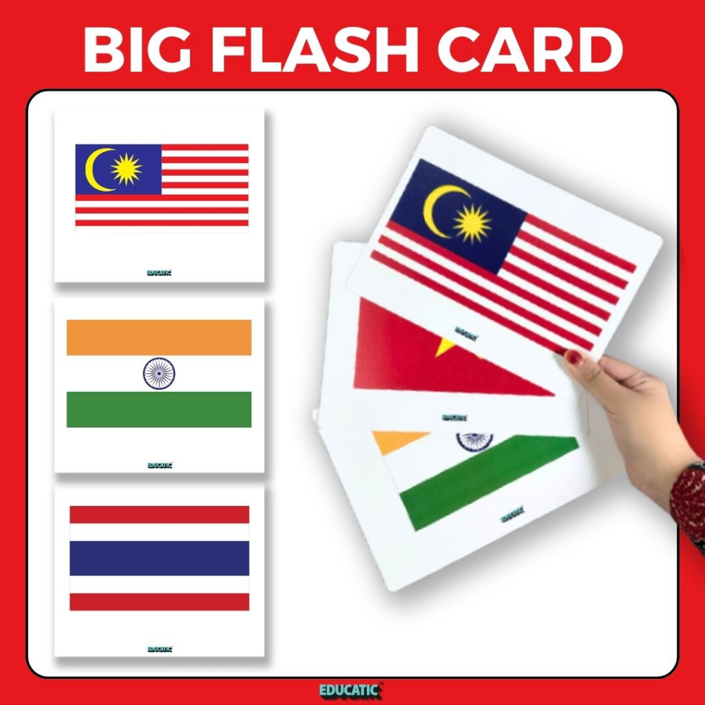 Big Flash Card State of Asia Flag Flag Flash Cards | Shopee Philippines