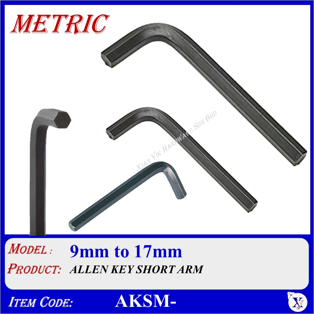 AKSM- 9mm TO 17mm HEX ALLEN KEY SHORT ARM ALLEN KEY | Shopee Philippines