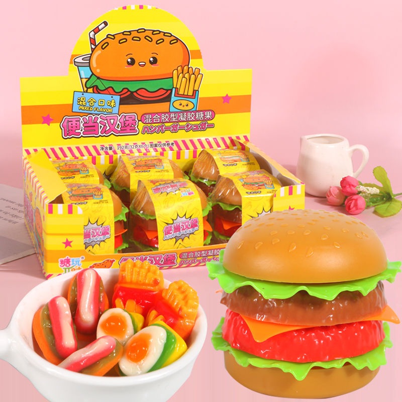 [Tangwanwu Pair] Burger Bento Gummy 32G [CANDY PARTY] Burger Bento ...
