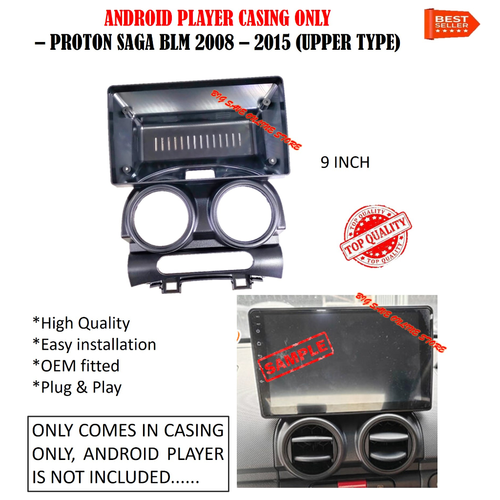ANDROID PLAYER CASING 9 INCH – PROTON SAGA BLM 2008 – 2015 (UPPER TYPE ...