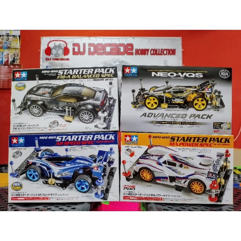 TAMIYA MINI ADVANCED NEO-VQS STARTER PACK ROWDY BULL AERO AVANTE BLAST ...