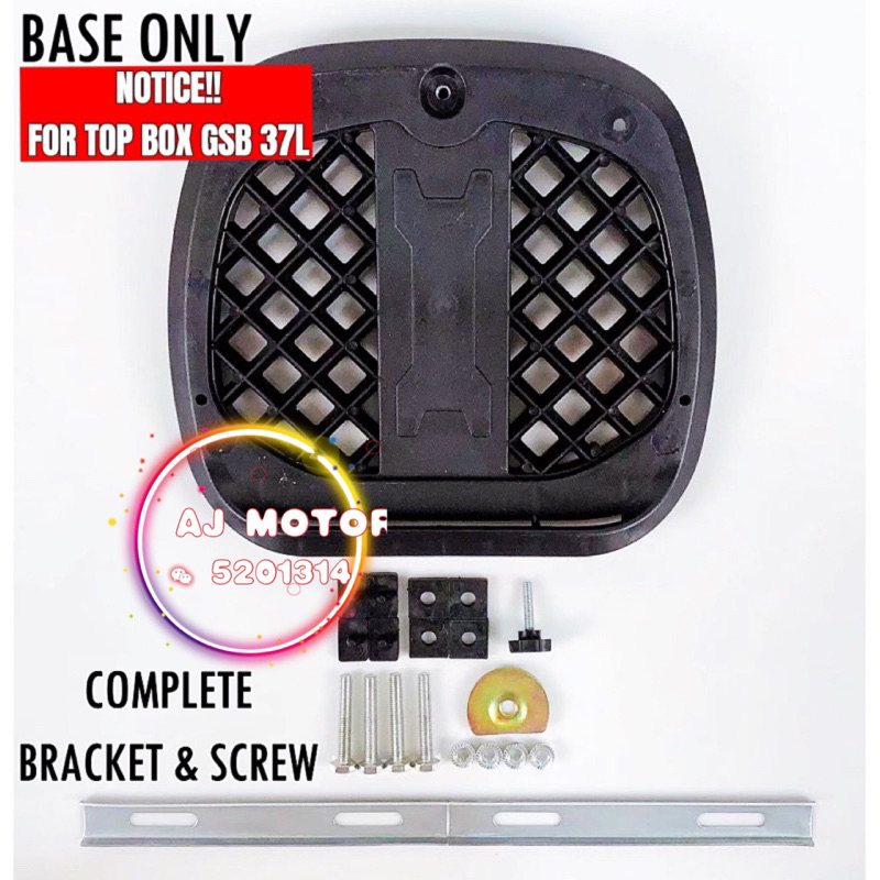 TOP BOX BASE WITH BRACKET & SCREW FOR TOP BOX GSB 37L , KUNCI KEY LOCK ...