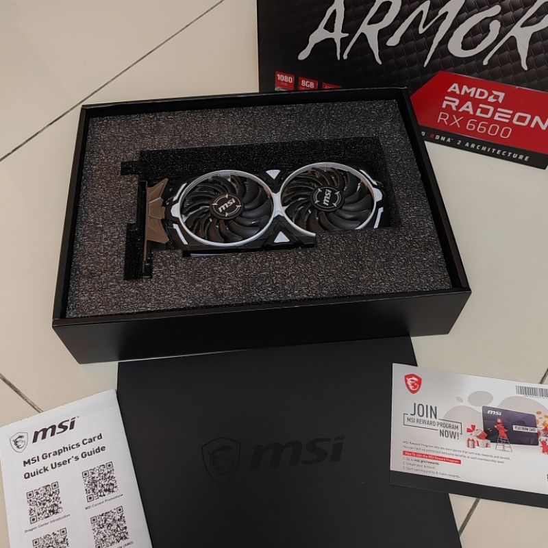 MSI AMD Armor Radeon RX 6600 8GB GDDR6 FULL SET WITH BOX LIKE NEW ...