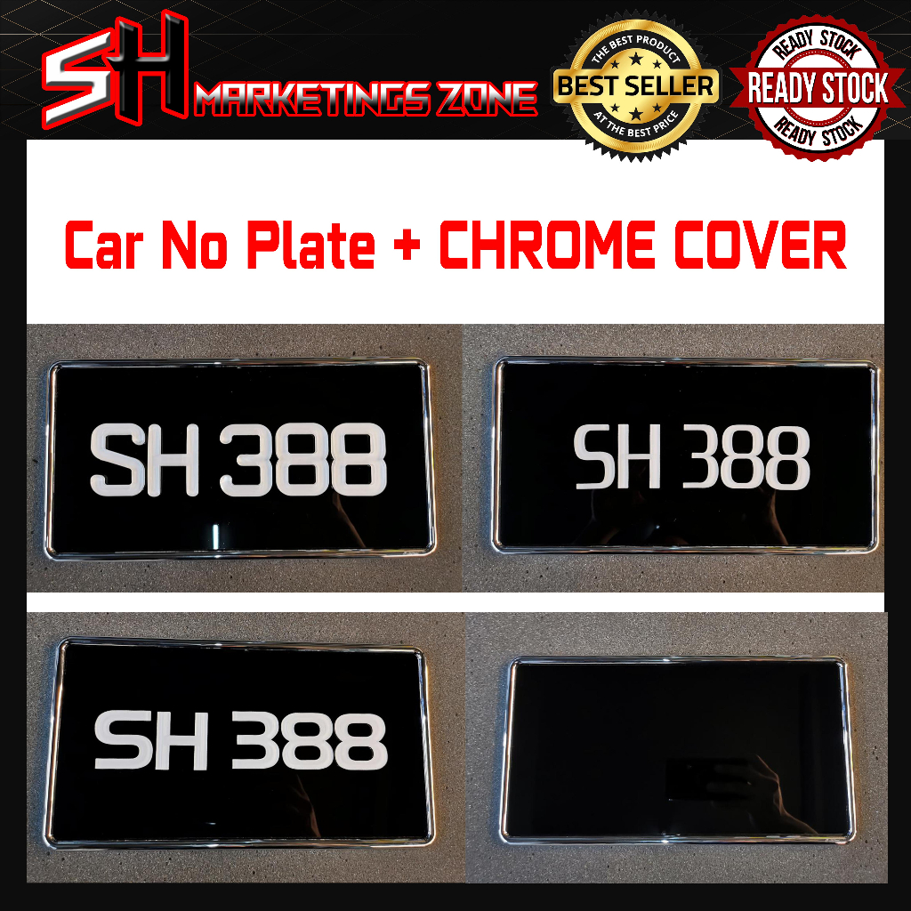 Car Number Plate Customized No Plate With Chrome Cover Frame Car Plate ...