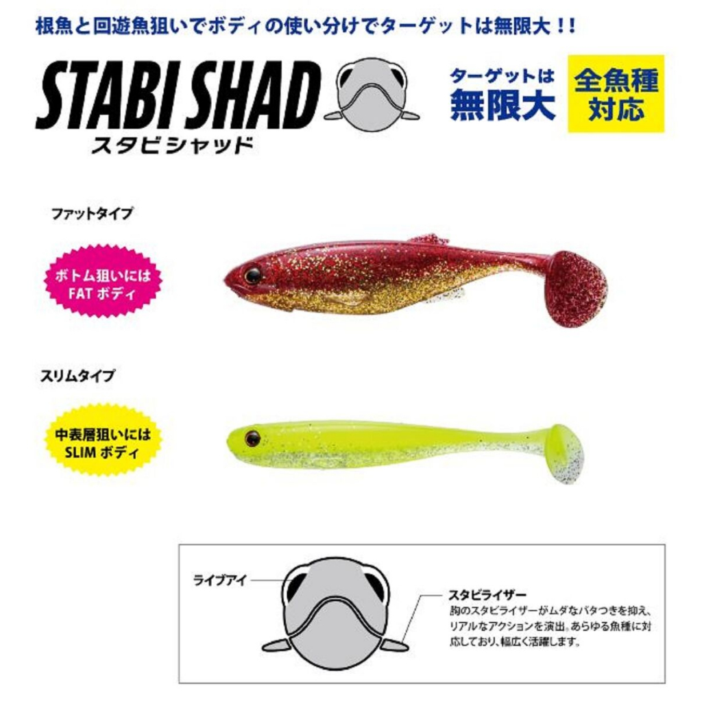 Major Craft Soft Plastic Lure 3.5 Inch Stabi Shad STB-SLIM3.5 | Shopee ...