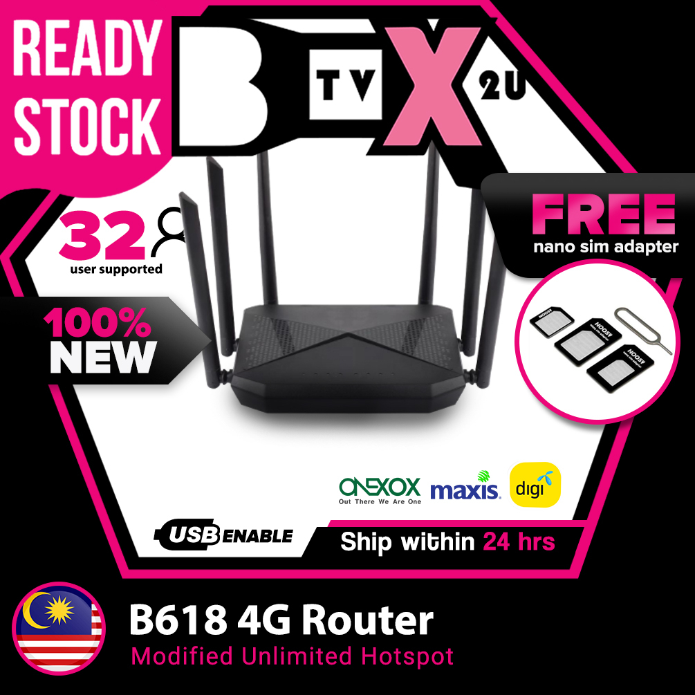 5 Year Warranty Sim Card Router Modem Telco 4G B618 Router 4G LTE Wifi Support 32 User 2Type ...