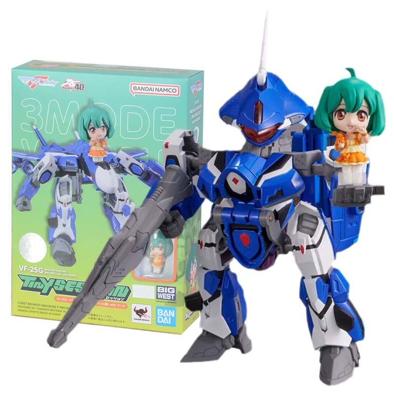 BANDAI Tiny Session VF-25G Messiah Valkyrie (Michael Use) with Ranka Macross F Robotech Action ...