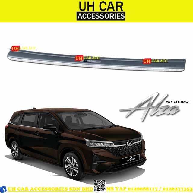 PERODUA ALZA 3D BUMPER PAD REAR BUMPER GUARD WITH CHROME LINING ...
