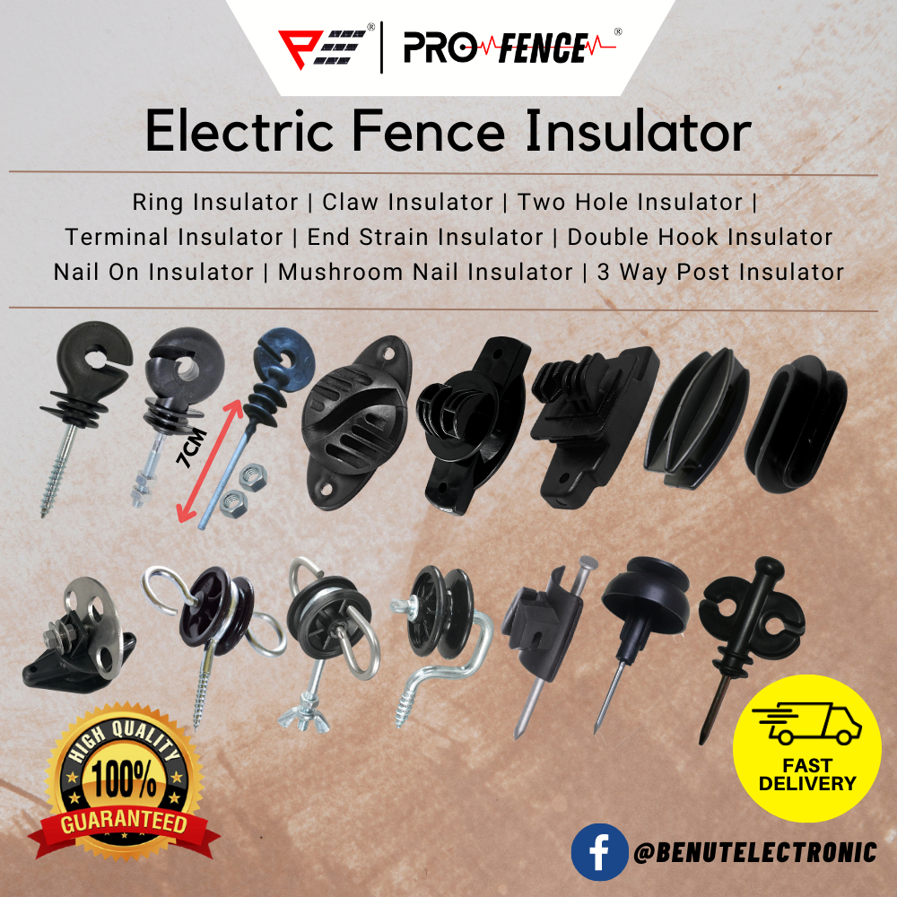 ProFence Electric Fence Insulator Penebat Pagar Elektrik Ring Insulator Polywire Aluminium Wire ...