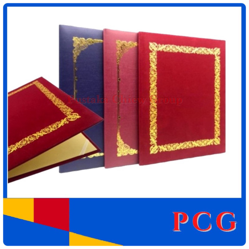 CERTIFICATE / SIJIL HOLDER A4 FILE HARD COVER WITH EMBOSS SURFACE BLUE ...