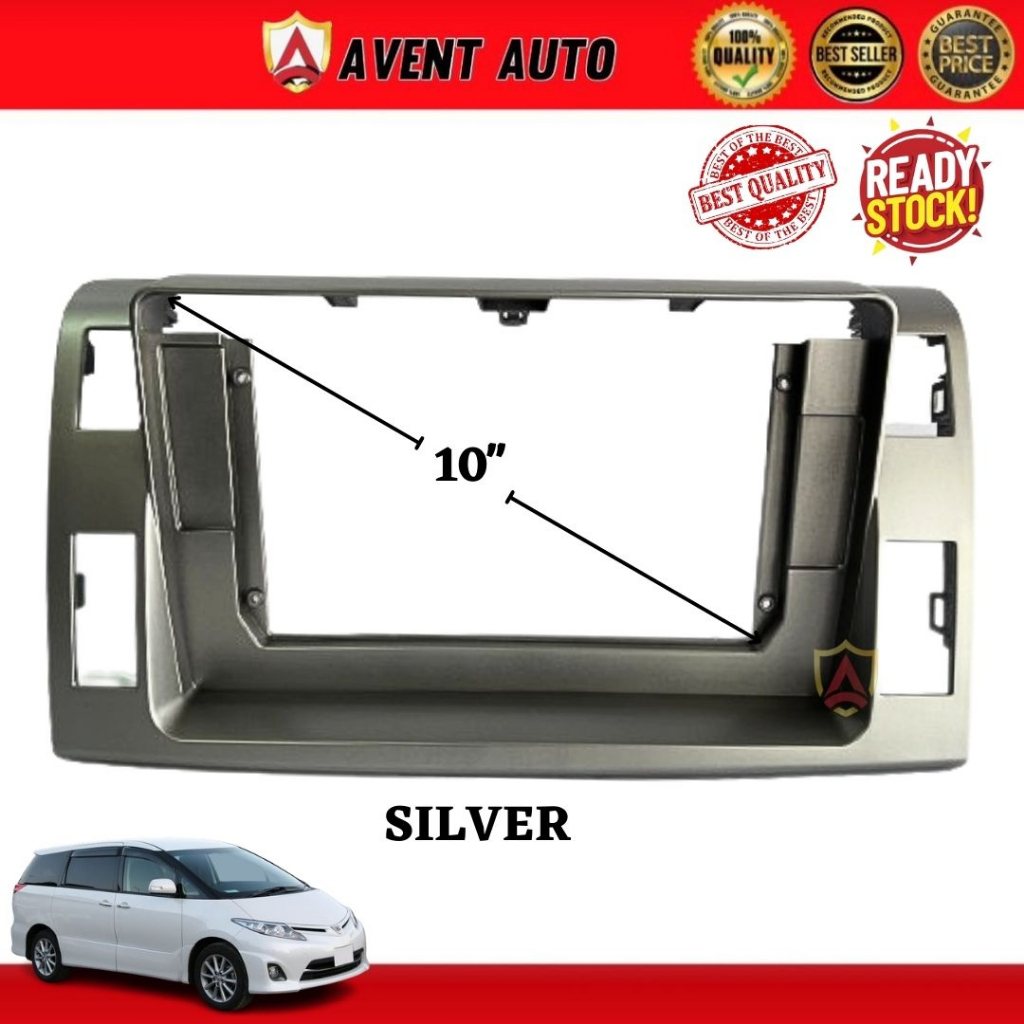 Big Screen Casing Android 10 inch Toyota Estima ACR50 2006-2015 (Silver ...