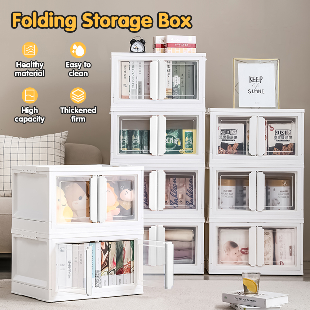 1/2/3/4/5Layers Stackable Foldable Storage BoxTwin Door Foldable Big ...