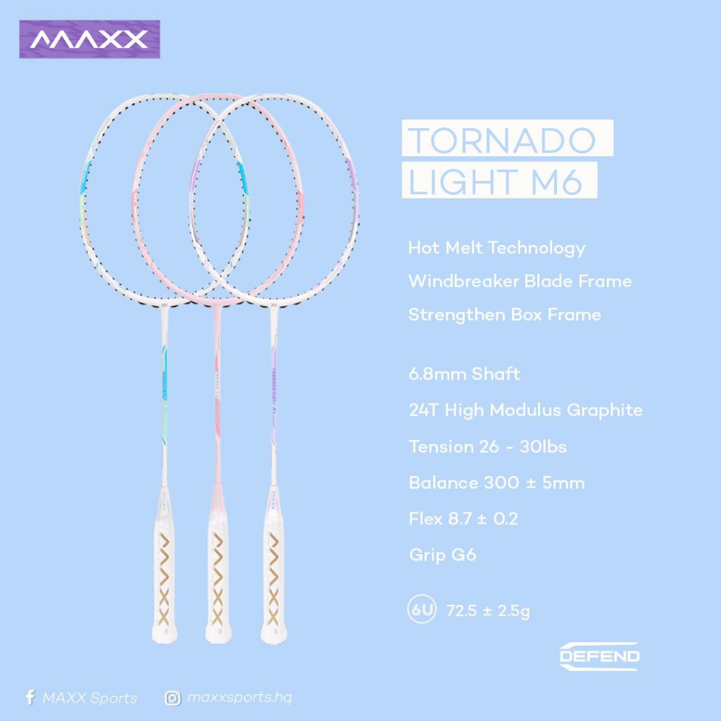 MAXX Badminton Racket Tornado Light M6 ***FREE String + Grip ...