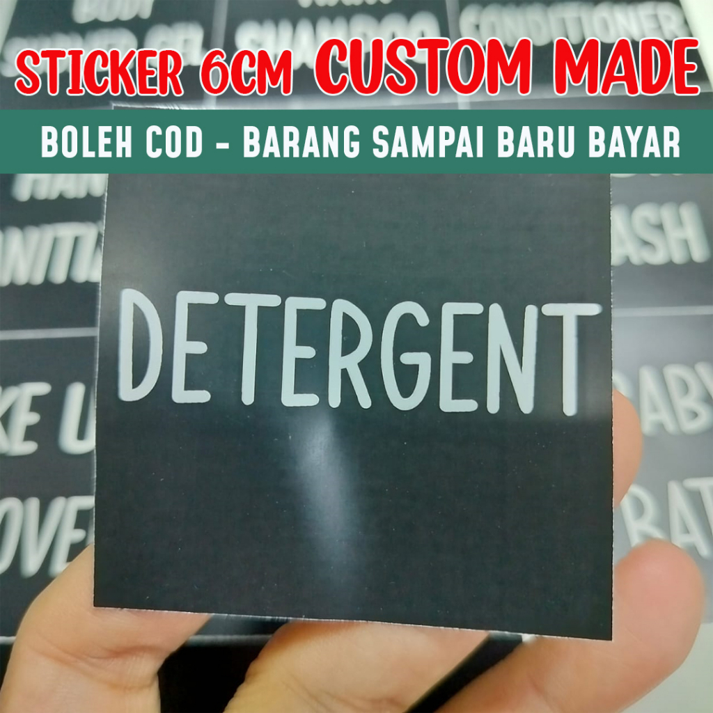 Custom Made Sticker Label Bilik Mandi Waterproof Saiz 6cm x 6cm (12pcs ...