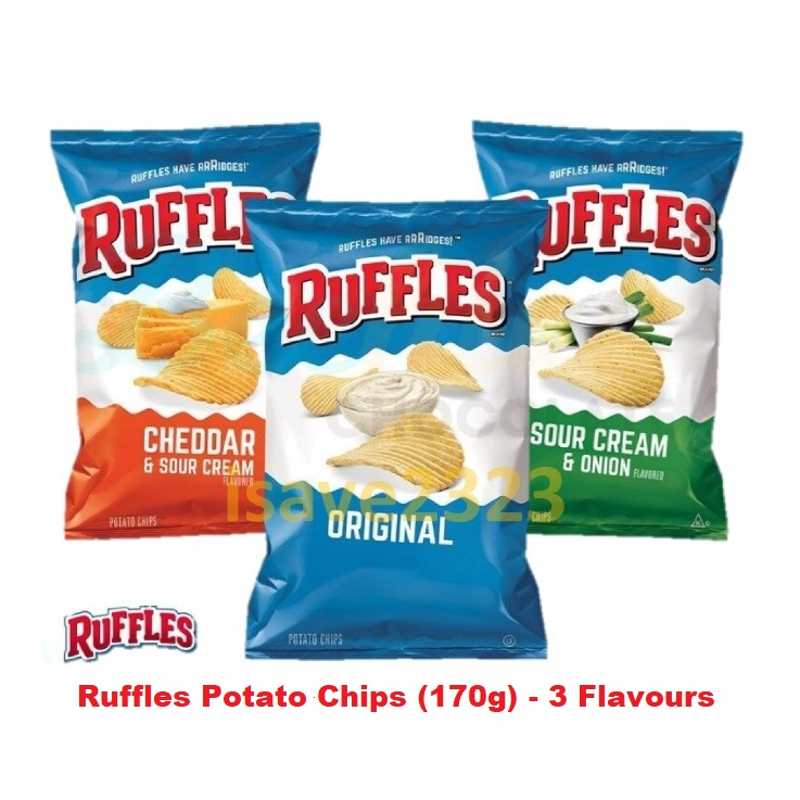 Ruffles Potato Chips (170g) - / Cheddar & Sour Cream / Sour Cream ...