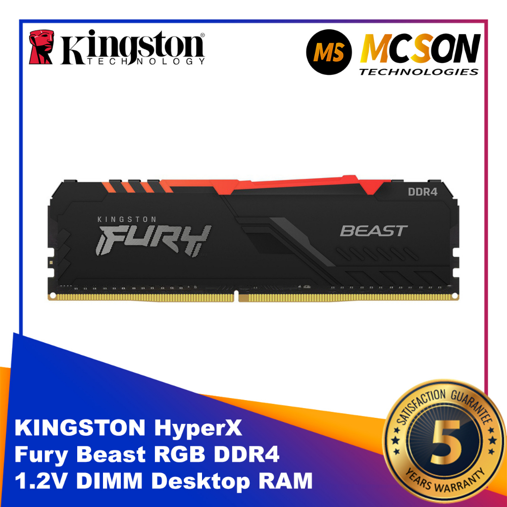 Kingston HyperX Fury Beast RGB DDR4 PC4 1.2V DIMM Desktop RAM (8GB/16GB) | Shopee Philippines