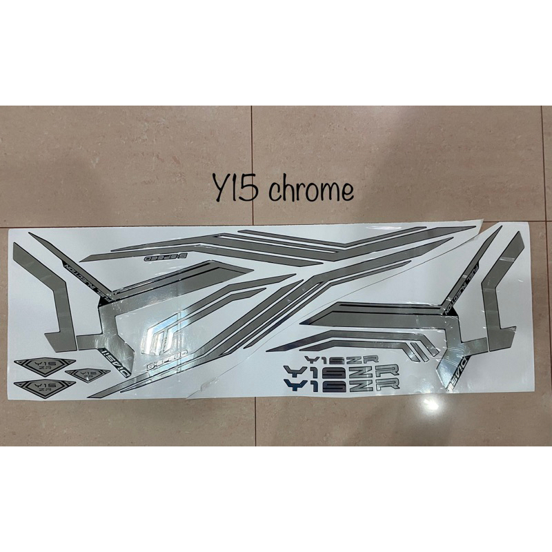 Yamaha y15 body sticker chrome silver 3d cut sticker | Shopee Philippines
