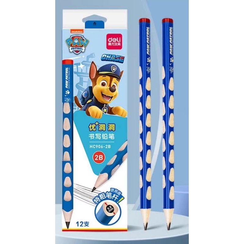 Paw Patrol Deli 2B Jumbo Thick Groove pencil 12pcs pensil | Shopee ...