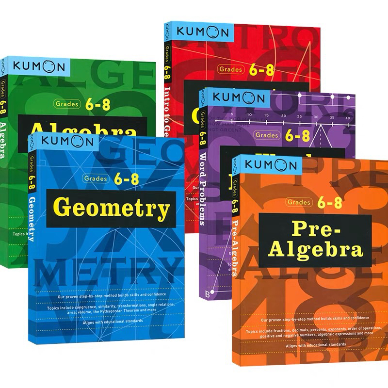 Kumon Middle School Math Workbooks Grade 6-8 (with answer sheets ...