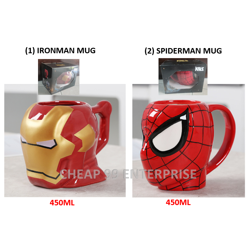 MARVEL 3D CERAMIC MUG AVENGERS SUPERHERO IRON MAN SPIDERMAN CAPTAIN ...