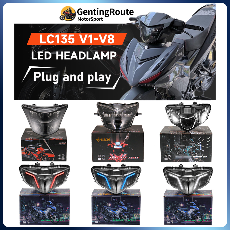 LC135 V1 V2 V3 V4 V5 V6 V7 V8 LED HEAD LAMP LAMPU DEPAN LED LC 135 FI V8 HEADLIGHT X-TRACK FRONT ...