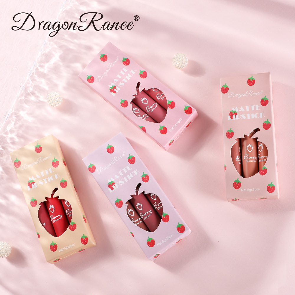 Dragon Ranee 3 pcs Berry Mousse Lipstick set | Shopee Philippines