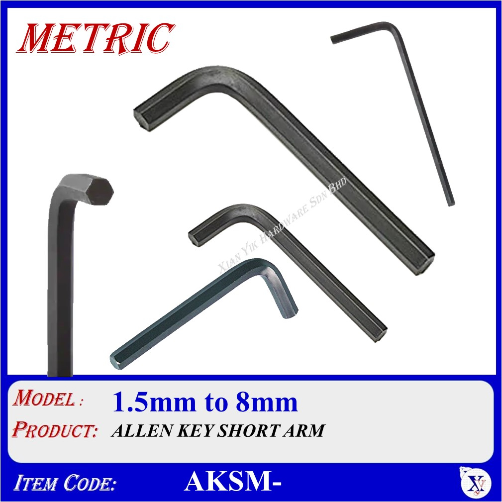 AKSM- 1.5mm TO 8mm HEX ALLEN KEY SHORT ARM ALLEN KEY | Shopee Philippines