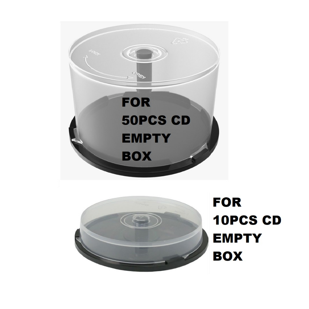 Empty CD / DVD Cake Box Storage Spindle Tub Case Container | Shopee ...
