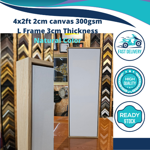 Stretched Artist Canvas with Pine Frame [4x2ft] Frame Thickness 3cm ...