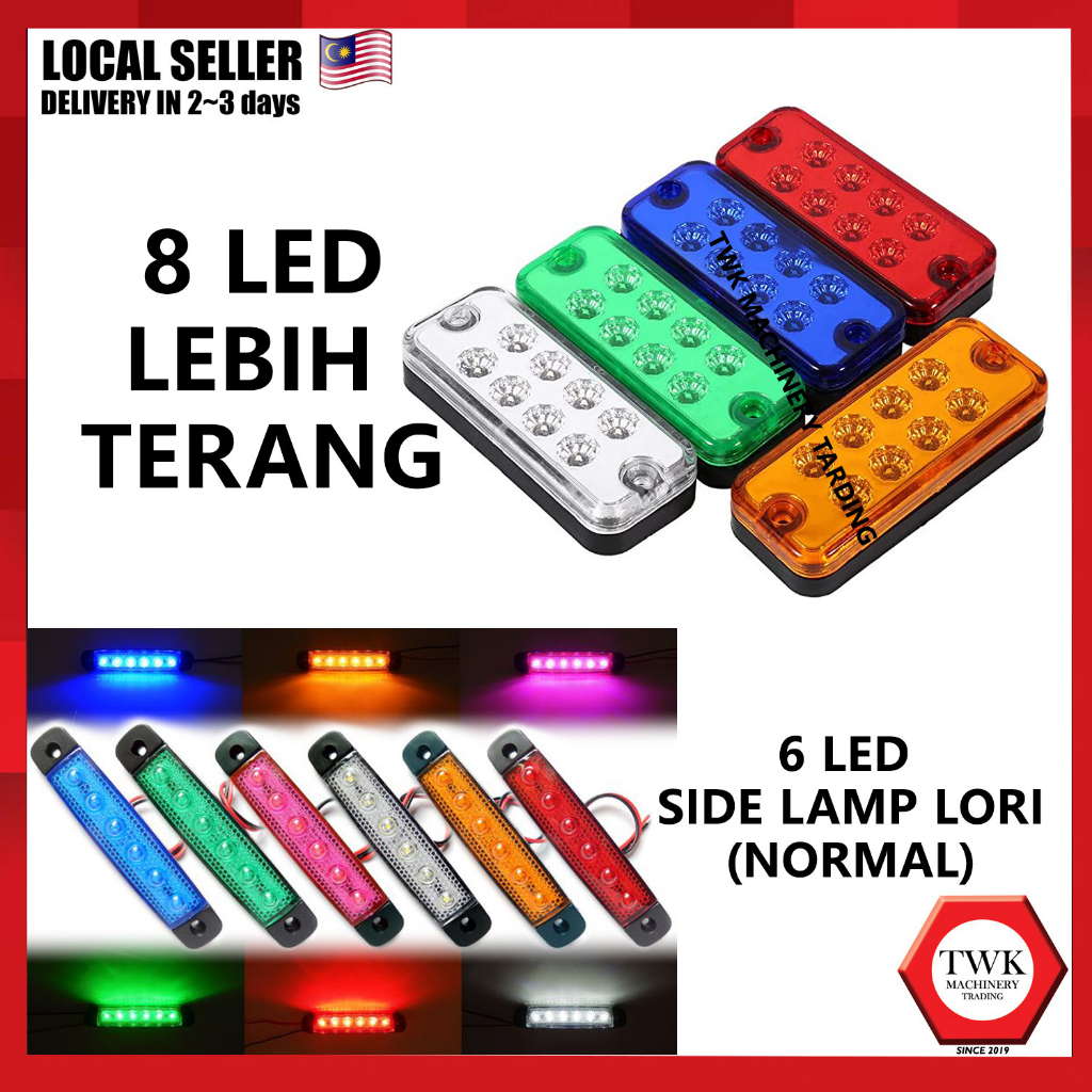 TWK Truck Car LED 12v-24v 8LED 6 LED lampu tepi lorry light Truck Side ...