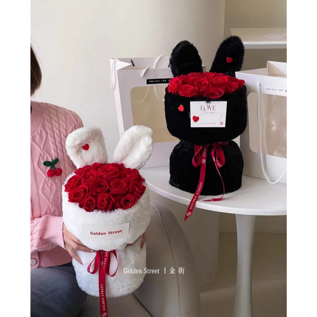 BUNNY EARS BOUQUET WRAPPING FABRIC/ BUNNY PLUSH WRAPPER / FABRIC LINEN ...