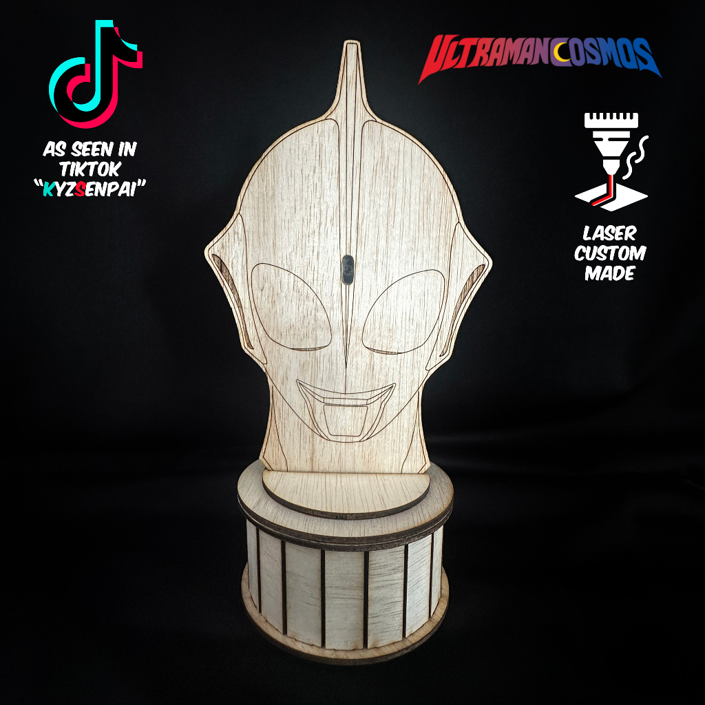Ultraman Cosmos Head Premium Wood Laser Engrave Deco Craft Custom ...