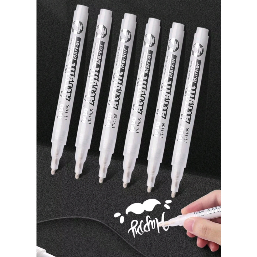 2.0mm White Acrylic Marker Pen School Office Waterproof Permanent White ...