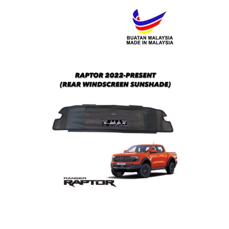 Ford Ranger Raptor 2022-Present (REAR WINDSCREEN SUNSHADE) Simart Shade ...