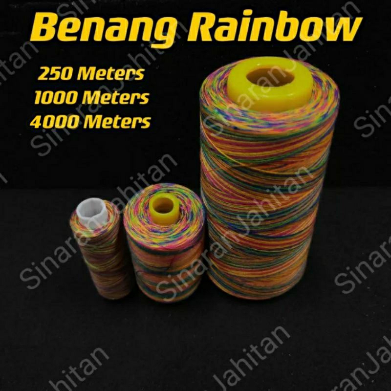 Benang Jahit Rainbow Rainbow Thread Rainbow colour thread Benang ...