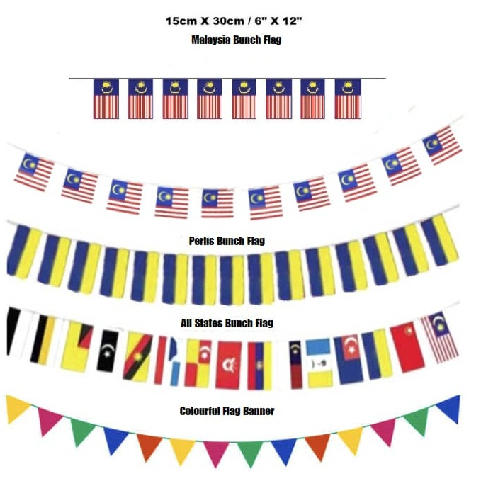Bunting Flag /Perlis Bunch Flag / All States Bunch Flag / Plastic ...
