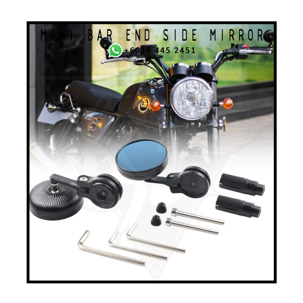 SIDE MIRROR BAR END MINI REAR ALLUMINIUM ALLOY CUSTOM CAFE RACER ...
