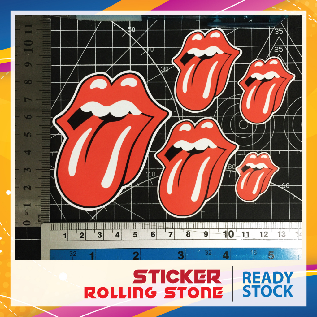 Sticker PVC Rolling Stone Kalis Air Sticker Lidah Merah Sticker Motor ...