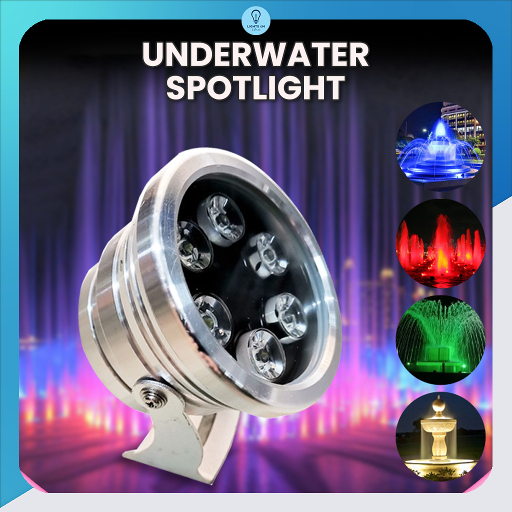 Underwater Waterproof 6W LED Light Fountain Pool Pond Spotlight Lampu ...