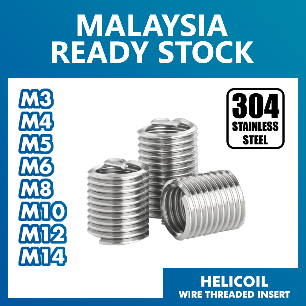 Helicoil M3 M4 M5 M6 M8 M10 M12 304 Stainless Steel Thread Insert ...