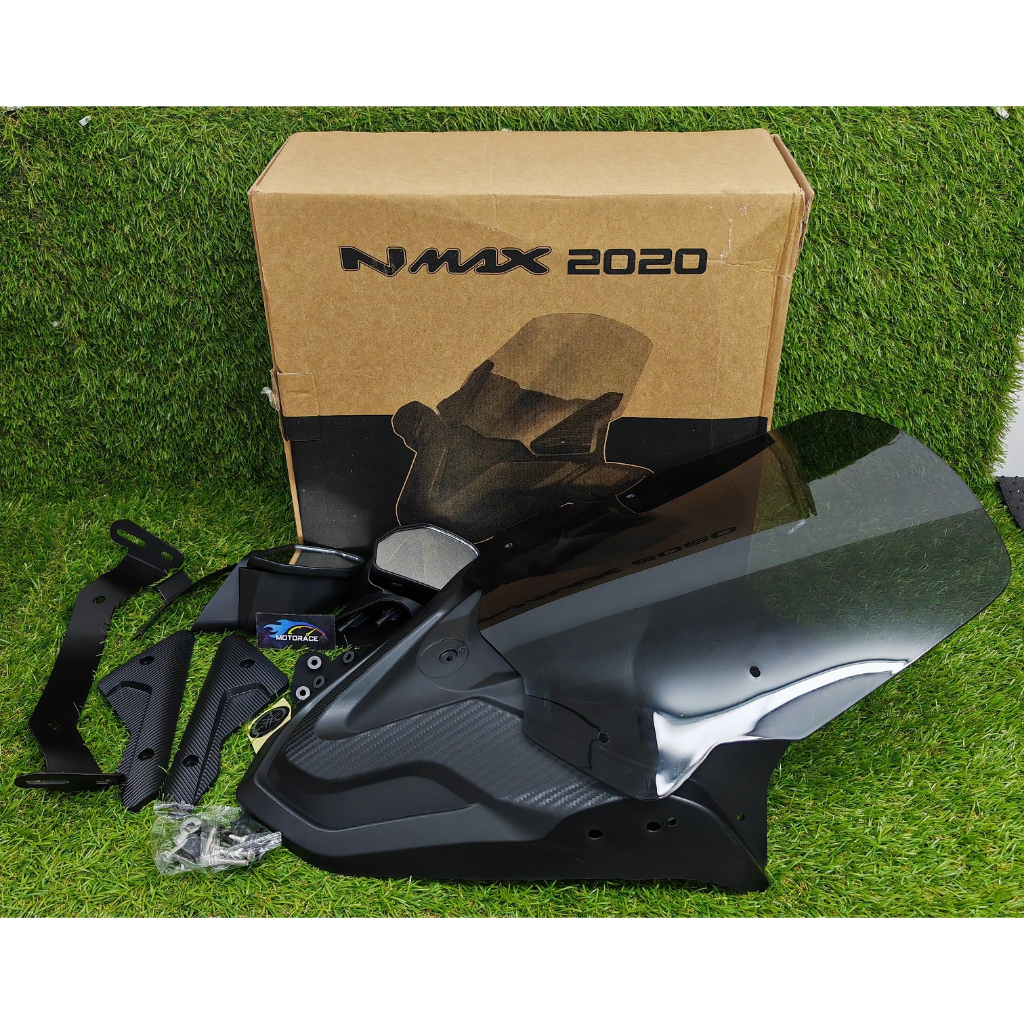 WINDSHIELD MASK PANEL SMOKE WITH SIDE MIRROR SET NMAX V2 YAMAHA ...