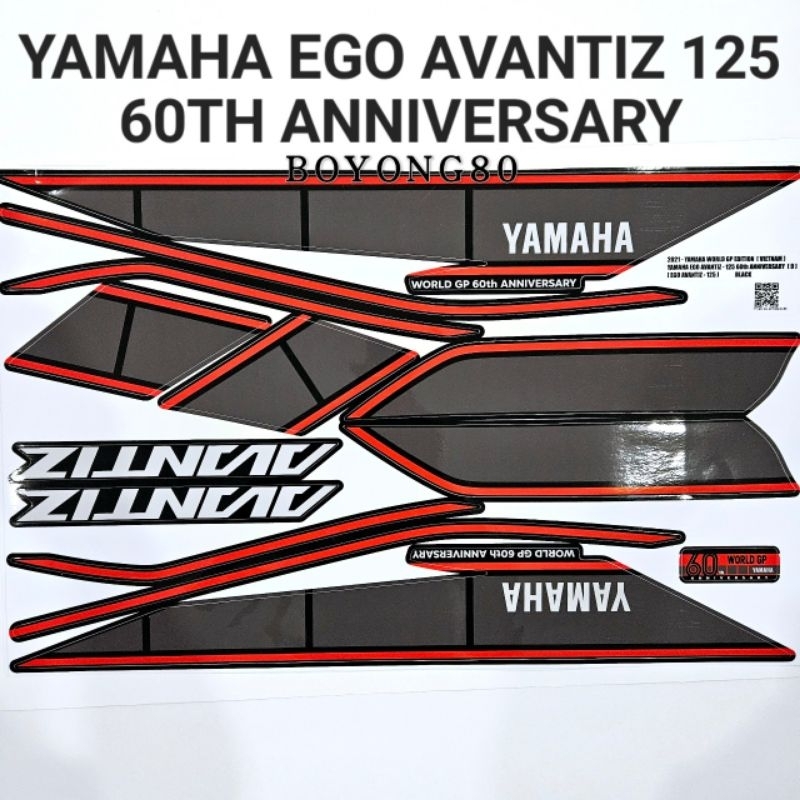 YAMAHA EGO AVANTIZ 125 60TH ANNIVERSARY BODY STICKER | Shopee Philippines