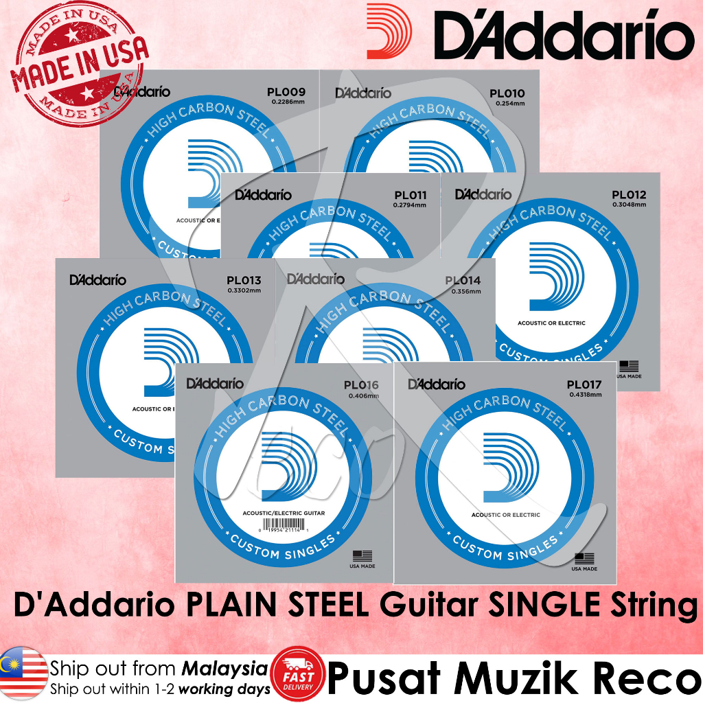 D'Addario Electric Acoustic Guitar SINGLE String Plain Steel Loose ...