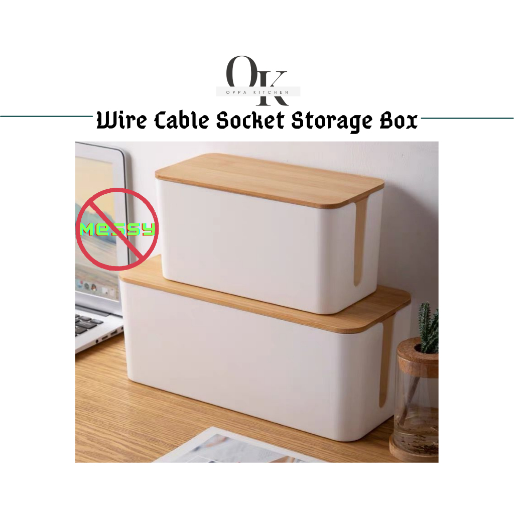 Cable Management Storage Box Socket Extension Wire Plug Hider Organizer ...
