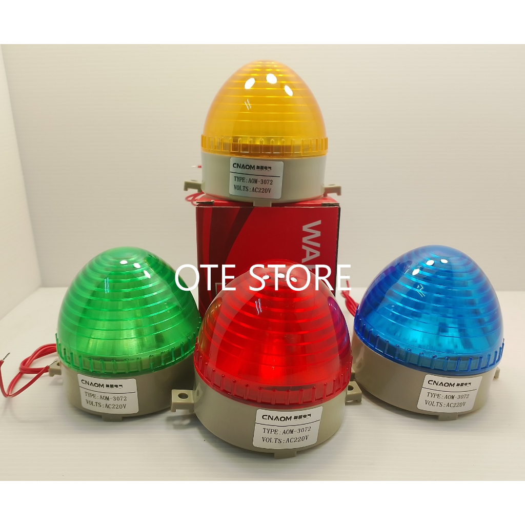CNAOM AOM-3072 220VAC LED STROBE WARNING LIGHT (RED/YELLOW/BLUE/GREEN ...