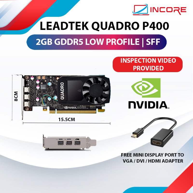 NVIDIA Quadro P400 2GB GDDR5 64 Bit SFF Small Form Factor Graphic Card ...