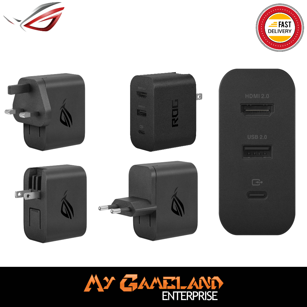 ROG Ally 65W Gaming Charger Dock 3 Pins Plug [1 Year ASUS Official ...