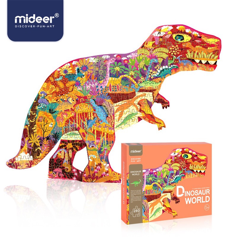 Mideer Animal Shaped Puzzle-Dinosaur World(280pcs) | Shopee Philippines
