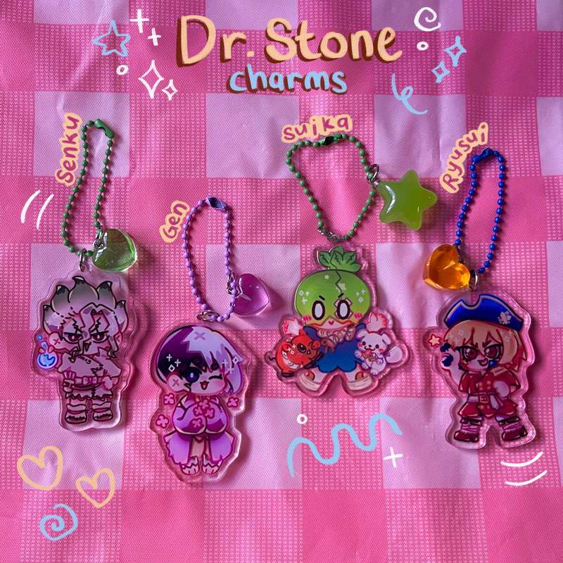 Dr. Stone Chibi Keychain 6cm (Senku, Gen, Suika, Ryusui) | Shopee ...